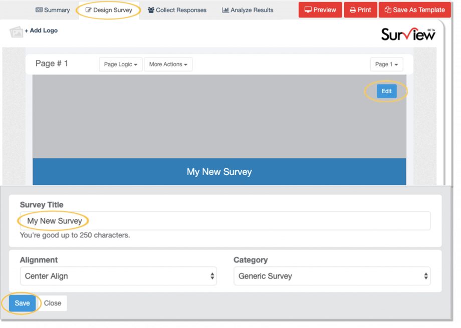 Survey Templates - Surview Help